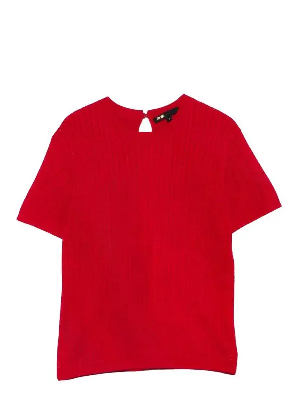 Maje Cable-knit Crew-neck Top - Red