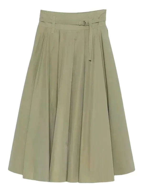 Maje Belted A-line Midi Skirt - Green