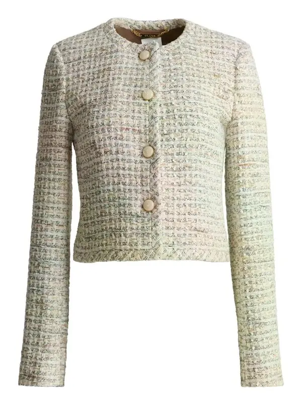 St. John Tweed Jacket With Chain Detail - Neutrals
