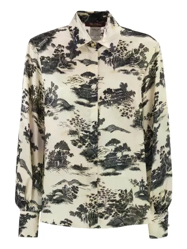 Max Mara Landscape Jeweled Shirt - Neutrals