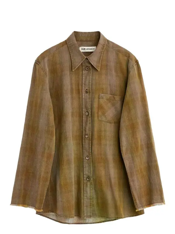 Our Legacy Frayed Collared Shirt - Brown