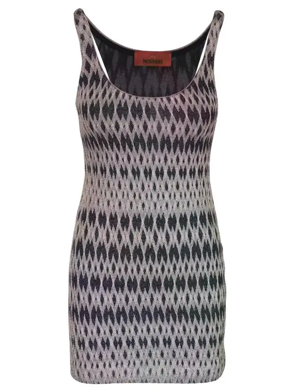 Missoni Geometric-pattern Sleeveless Mini Dress - Grey
