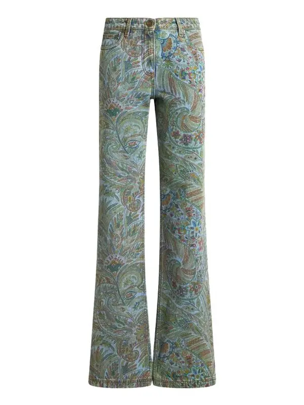 Etro Paisley-motif Flare Leg Jeans - Blue