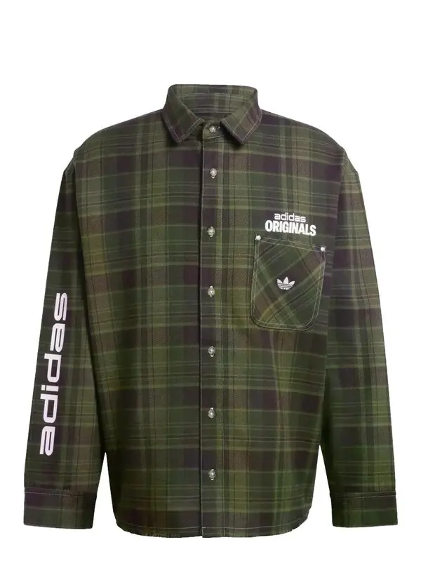 Adidas Button-up Check Shirt - Green