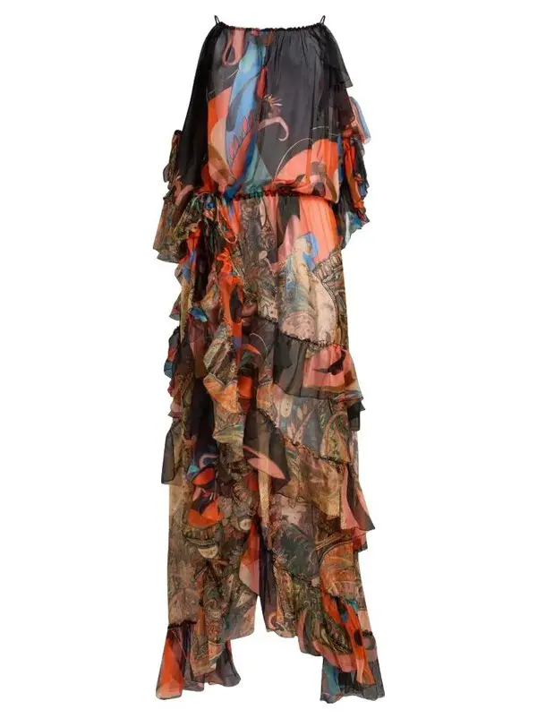 Etro Ruffled Maxi Dress - Black