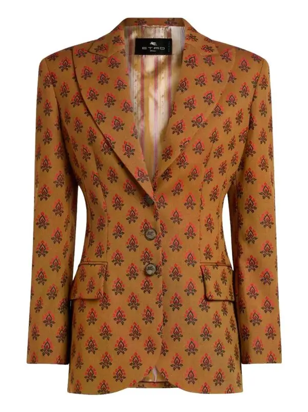 Etro Jacquard Embroidered Jacket - Brown