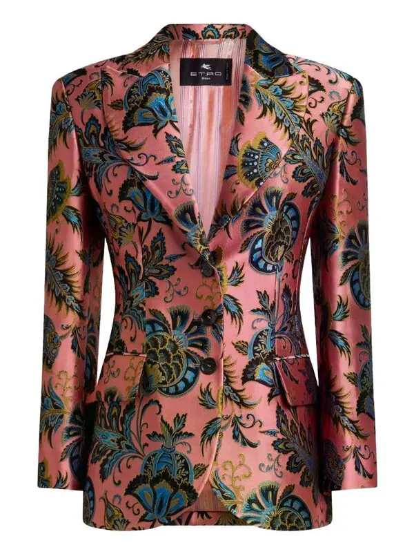 Etro Floral Jacquard Blazer - Pink