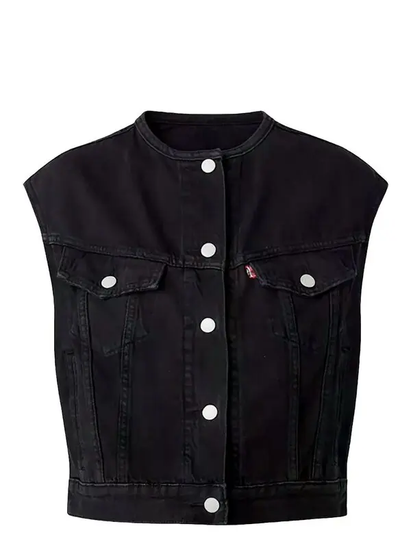 LEVI'S Collarless Buttoned Vest - Black