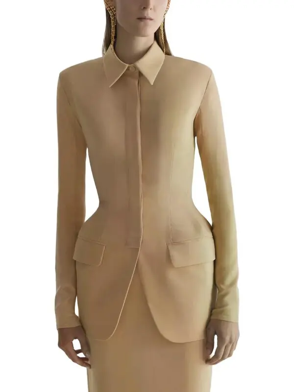 MUGLER Hourglass Jacket - Neutrals