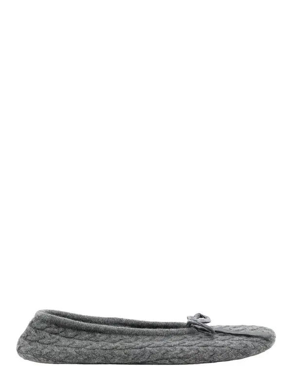 N.peal Cashmere Cable-knit Slippers - Grey