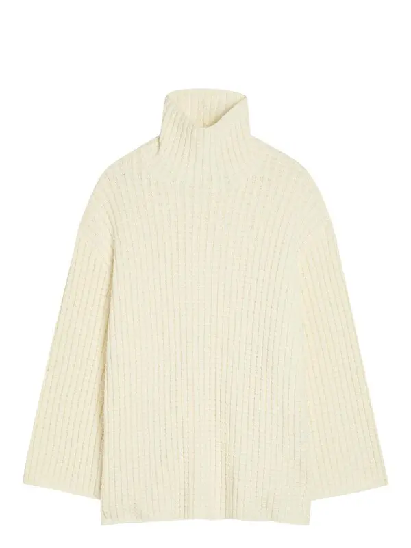TOTEME Whipstitch-knit Cotton-blend Jumper - Off White