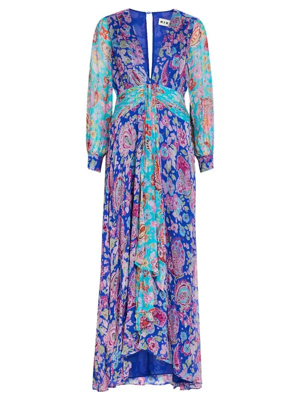 Rixo Meera Floral-print Chiffon Maxi Dress - Multicoloured