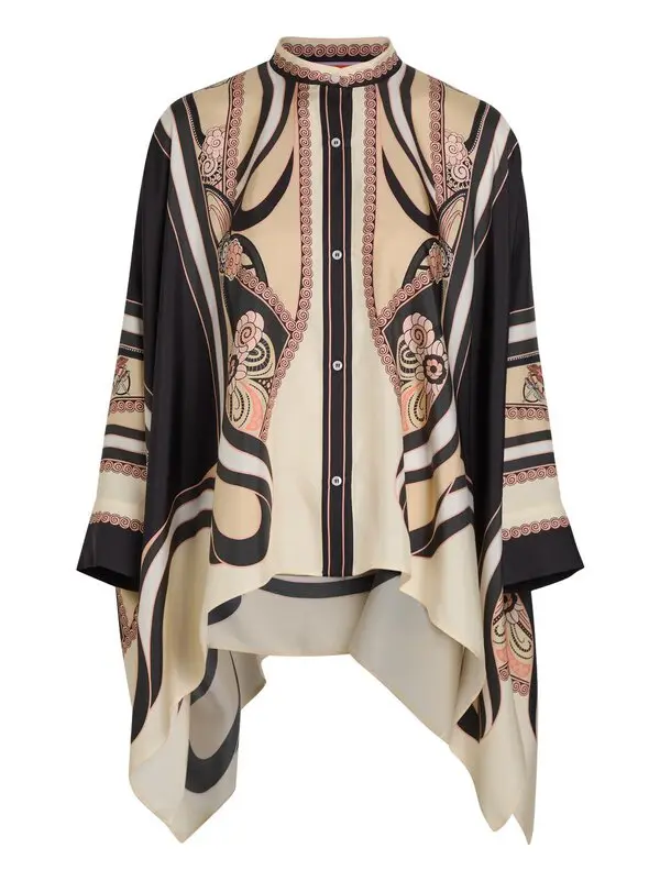 La DoubleJ Printed Silk-twill Blouse - Cream