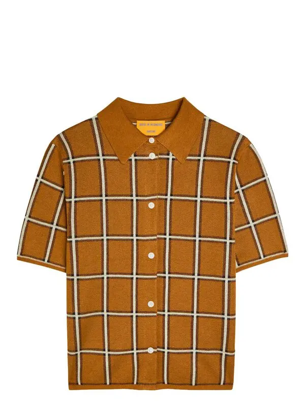 Guest In Residence Plaid Silk And Linen-blend Shirt - Brown