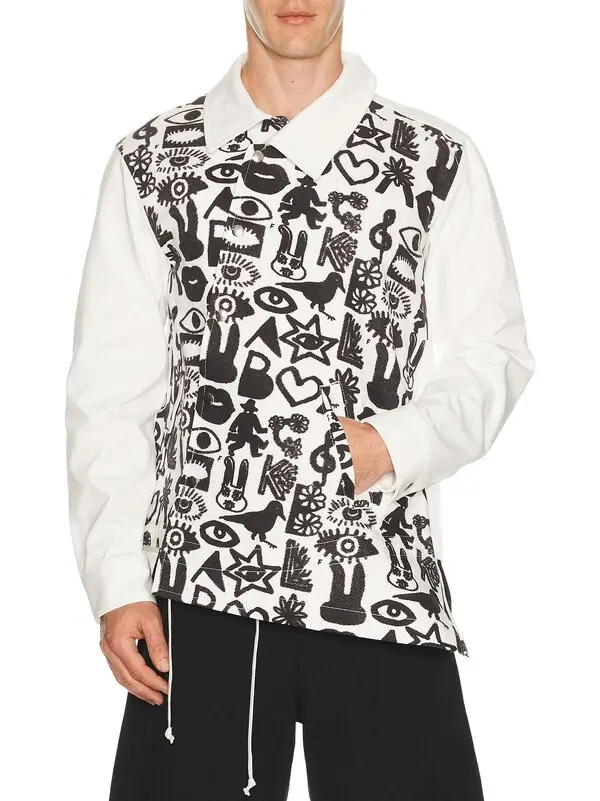 Comme Des Garçons X Filip Pagowski Printed Shirt In White - White & Black