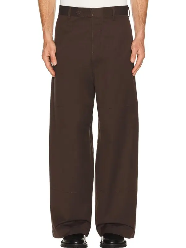 Comme Des Garçons Wide Leg Trousers - Dark Brown