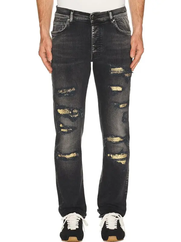 Amiri Snake Thrasher Skinny Jean - Storm Black