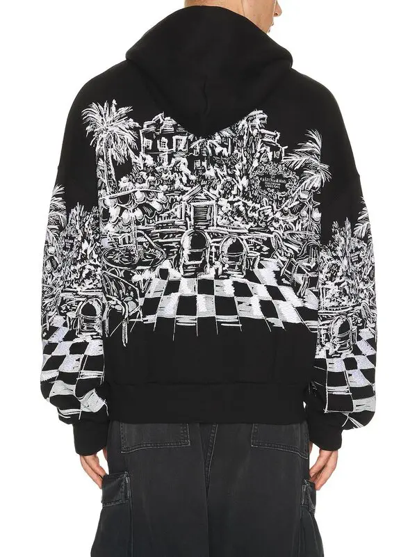Amiri Chateau Sketch Zip Hoodie - Black