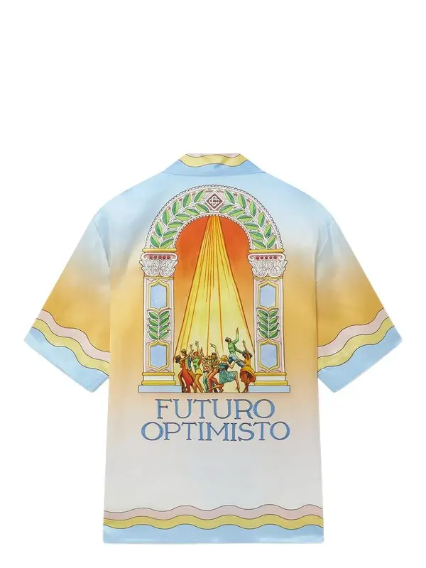 Casablanca La Danse Short Sleeve Short Sleeve Silk Shirt - Multicolor