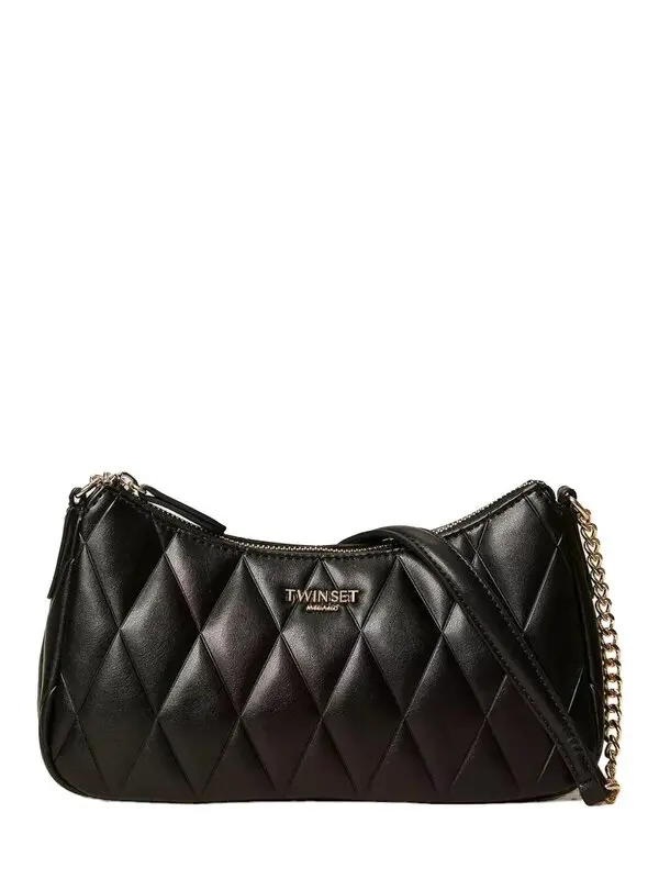 TWINSET Quilted Shoulder Bag With Chain Inserts - Black