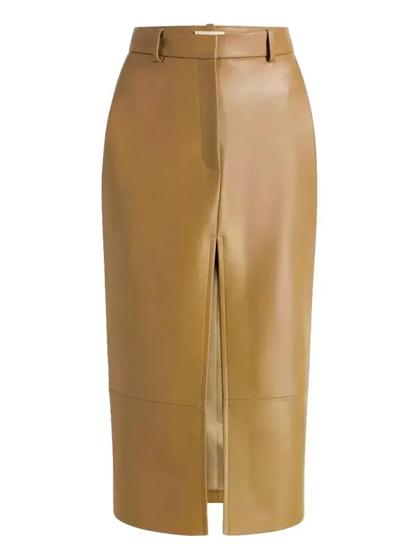 Khaite Lambskin Pencil Skirt - Brown