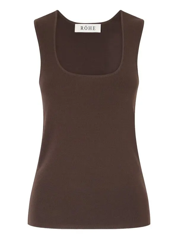 RÓHE Knitted Tank Top - Brown