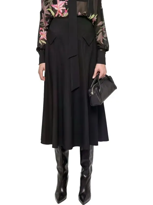 NISSA High-waisted Midi Skirt - Black