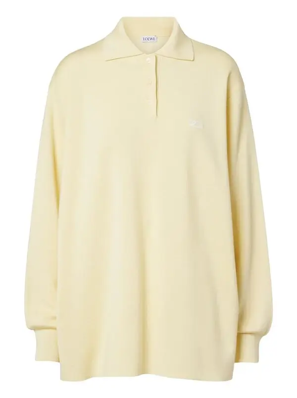 Loewe Cashmere And Silk-blend Polo Sweater - Yellow