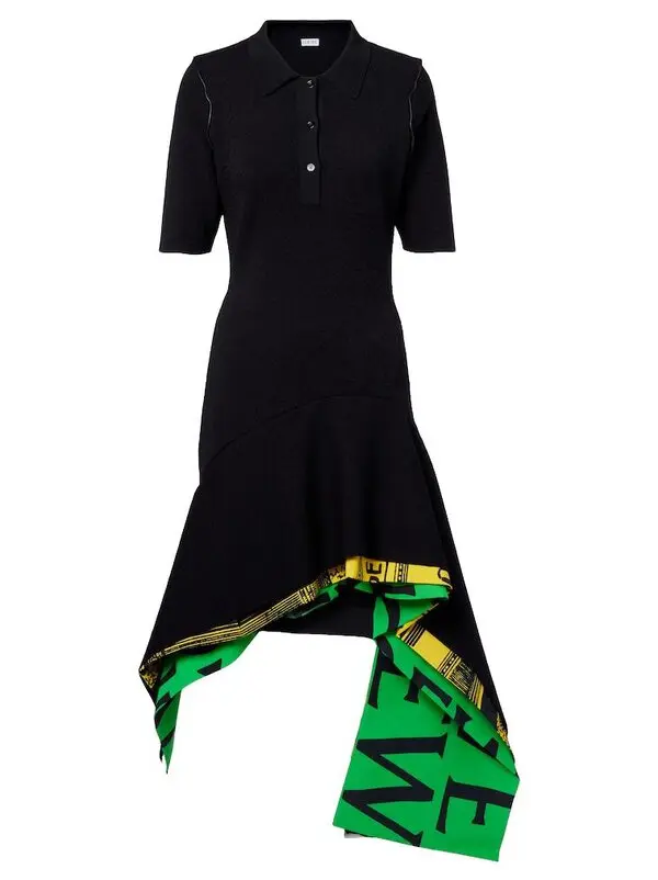 Loewe Asymmetric Midi Dress - Black