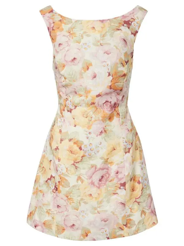 Faithfull The Brand Sofia Floral Linen Mini Dress - Multicoloured