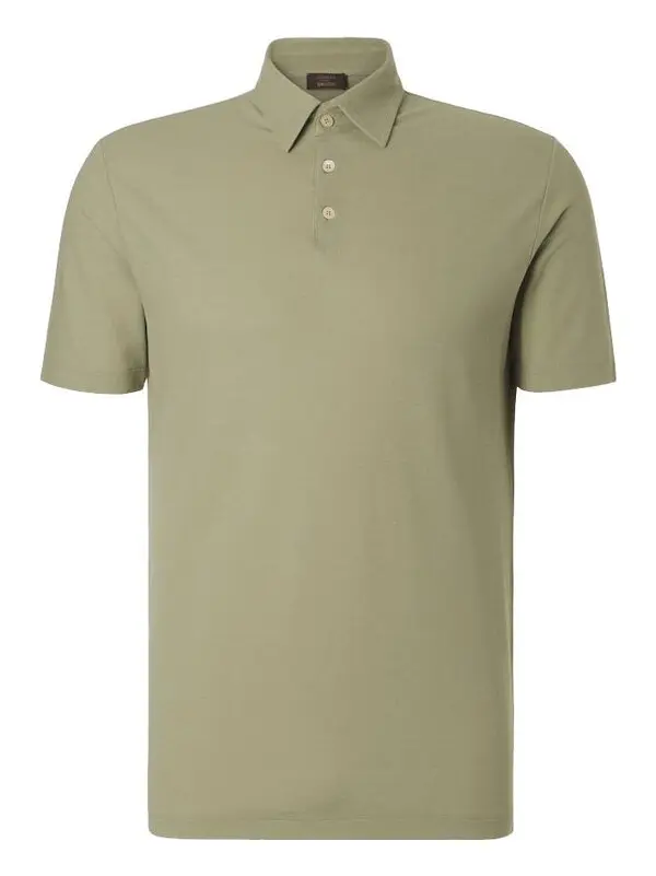 SLOWEAR Zanone Cotton Polo Shirt - Green