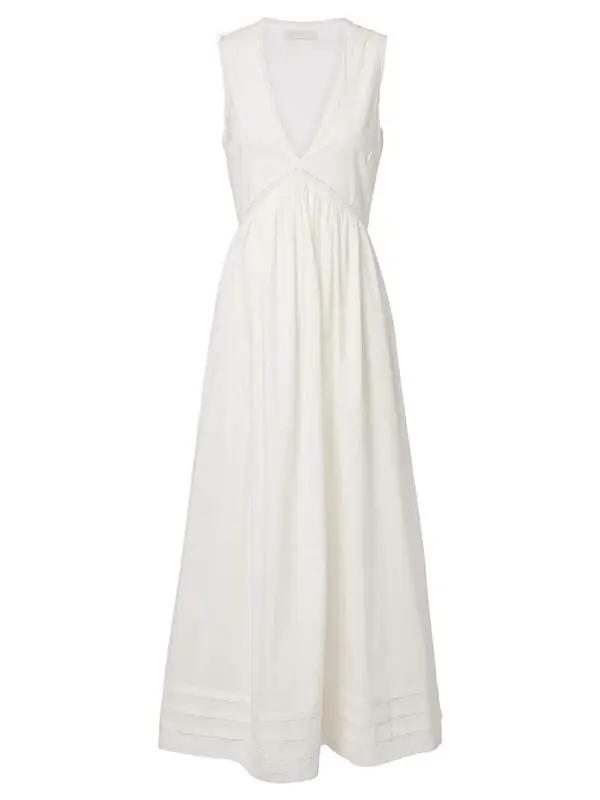 Faithfull The Brand Fiora Cotton Lace Midi Dress - White