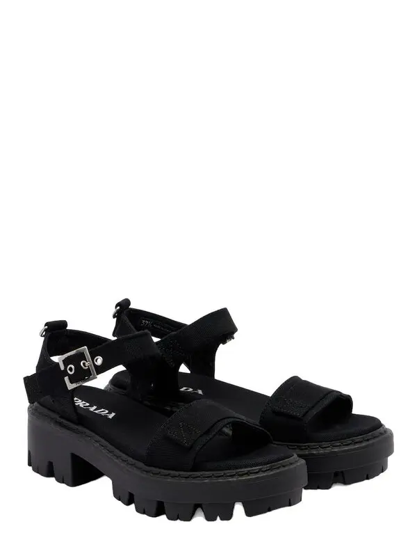 Prada Canvas Sandals - Black