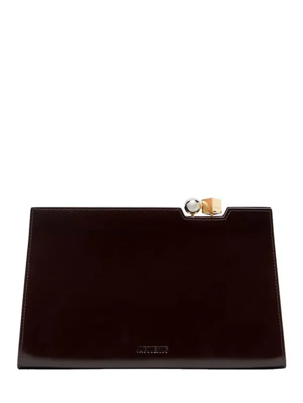 Jacquemus Salon Leather Shoulder Bag - Burgundy