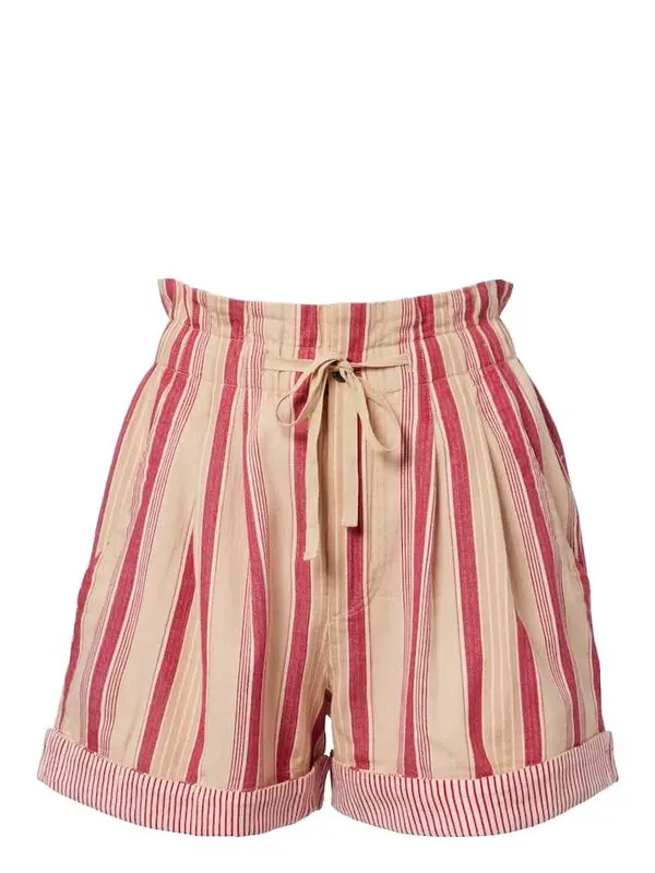 MARANT ETOILE Nirma Striped Cotton Shorts - Multicoloured