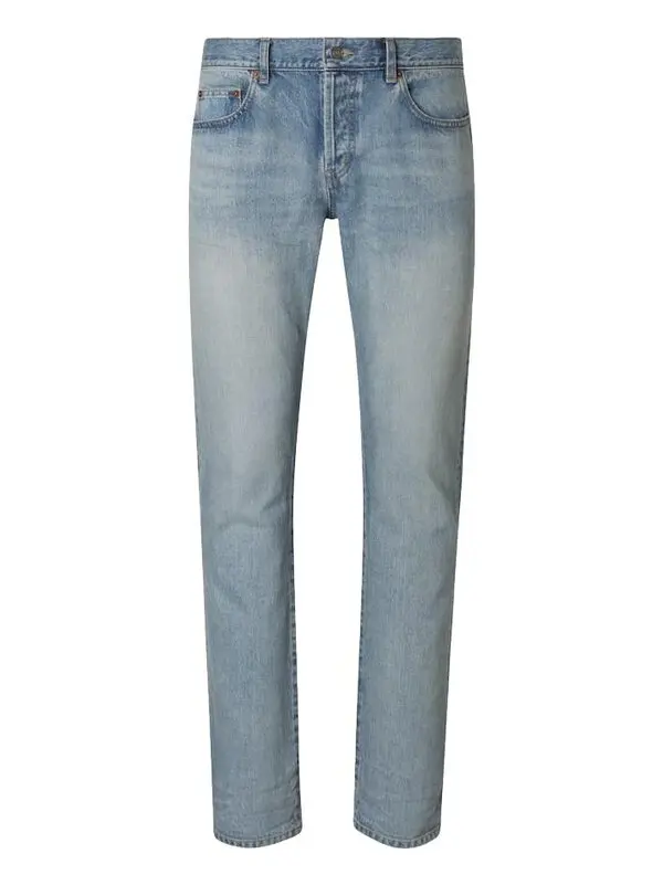 Saint Laurent Faded Slim Jeans - Blue