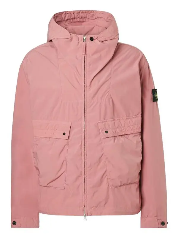 Stone Island Compass Hooded Canvas Jacket - Pink
