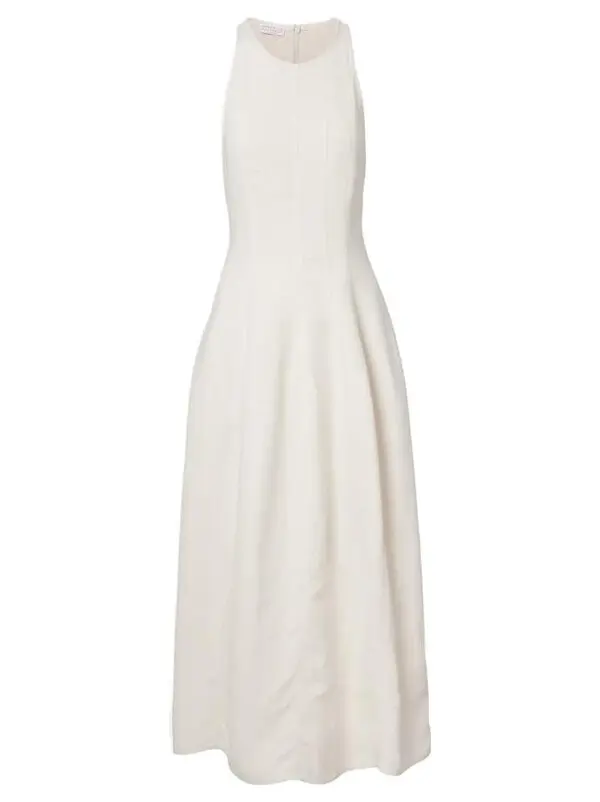Brunello Cucinelli Cotton And Silk Maxi Dress - White