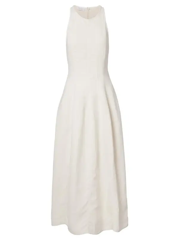 Brunello Cucinelli Cotton And Silk Maxi Dress - White