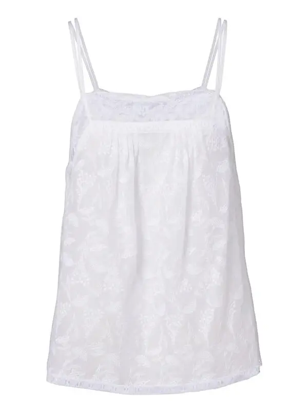 ERES Amande Floral Cotton-blend Voile Camisole - White