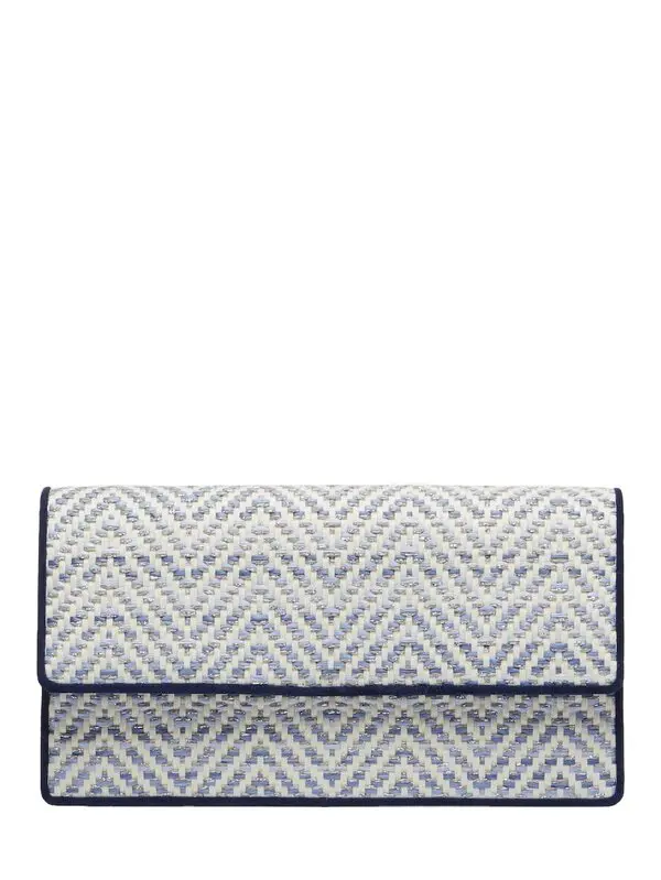 Manolo Blahnik Capripla Raffia Clutch - White
