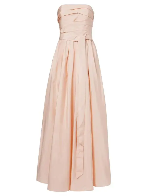 Max Mara Elegante Quinoa Belted Gown - Pink