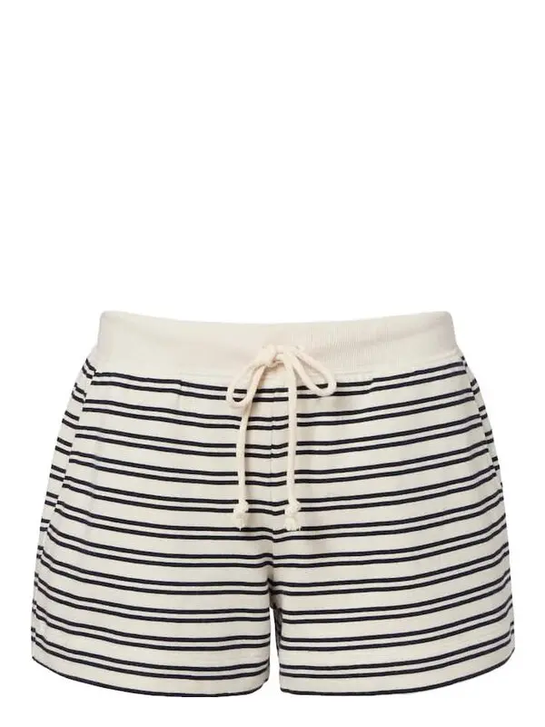 Velvet By Graham & Spencer Amy Striped Cotton Jersey Shorts - White