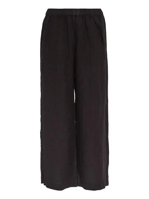 Velvet By Graham & Spencer Lola Linen Wide-leg Pants - Black