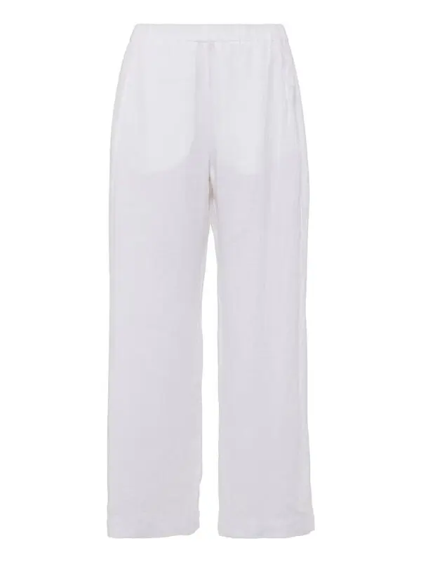 Velvet By Graham & Spencer Lola Linen Wide-leg Pants - White