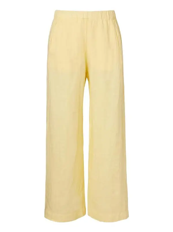 Velvet By Graham & Spencer Lola Linen Wide-leg Pants - Yellow