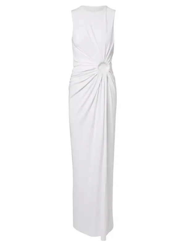 Sportmax Saletta Cutout Crêpe Jersey Maxi Dress - White