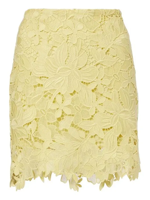 Sportmax Bora Floral Lace Mini Skirt - Yellow