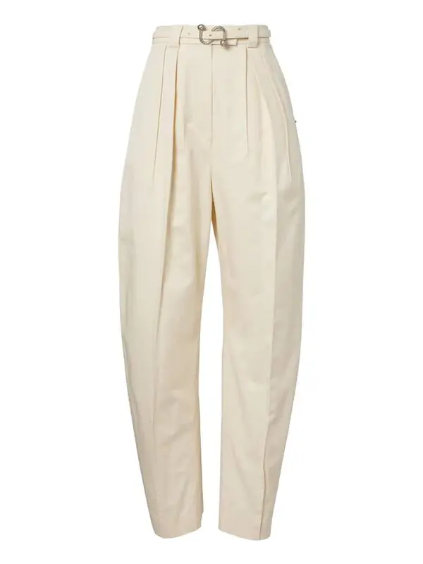 Sportmax Idoneo Cotton Gabardine Wide-leg Pants - White
