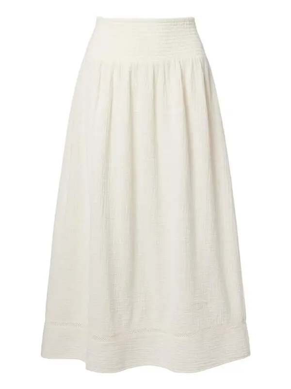Velvet By Graham & Spencer Mazie Cotton Gauze Midi Skirt - White